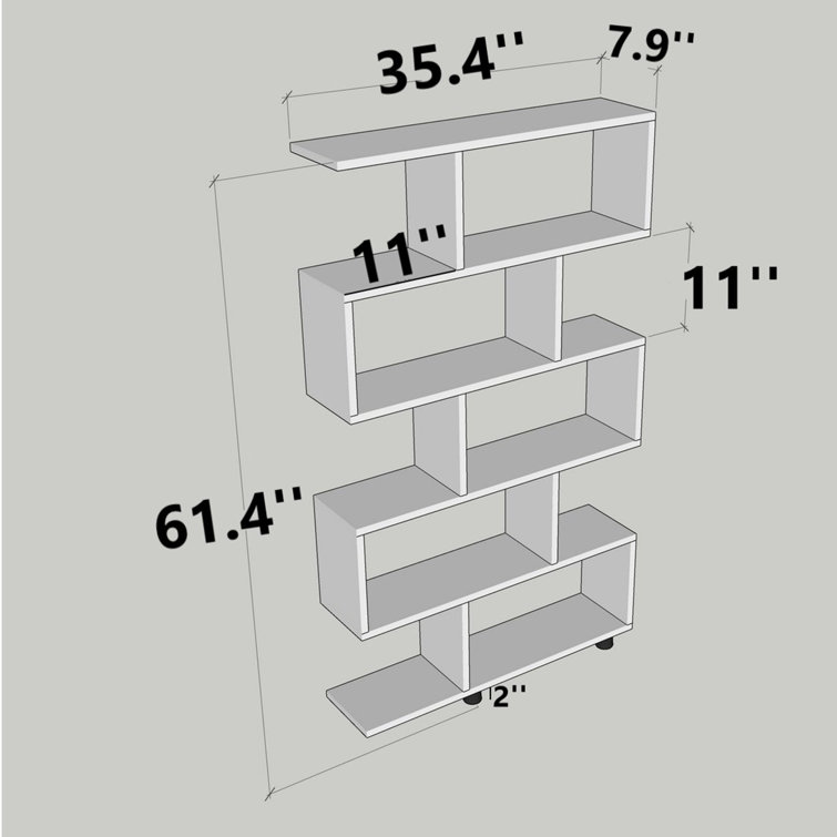 Ivy Bronx Krisandra Geometric Bookcase | Wayfair